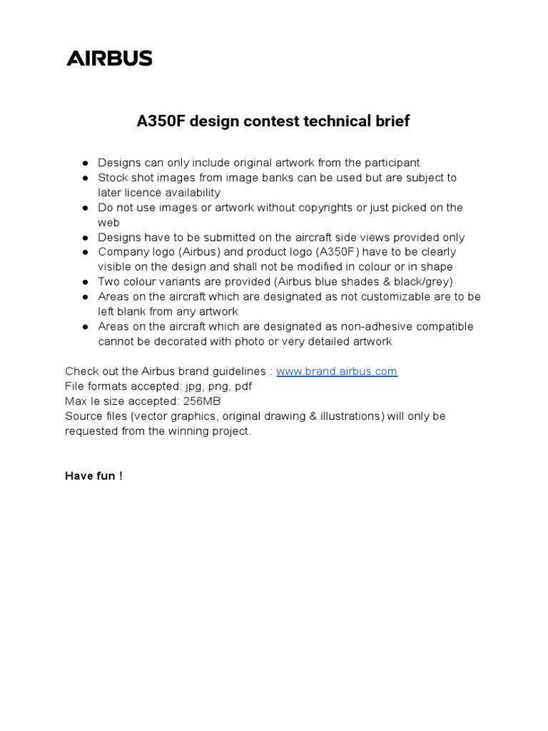 A350F Design Contest Guidelines | PDF