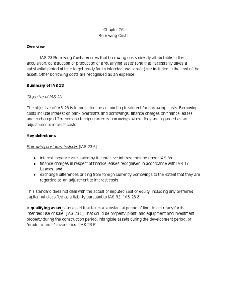 Borrowing Costs Notes | PDF | Expense | Interest