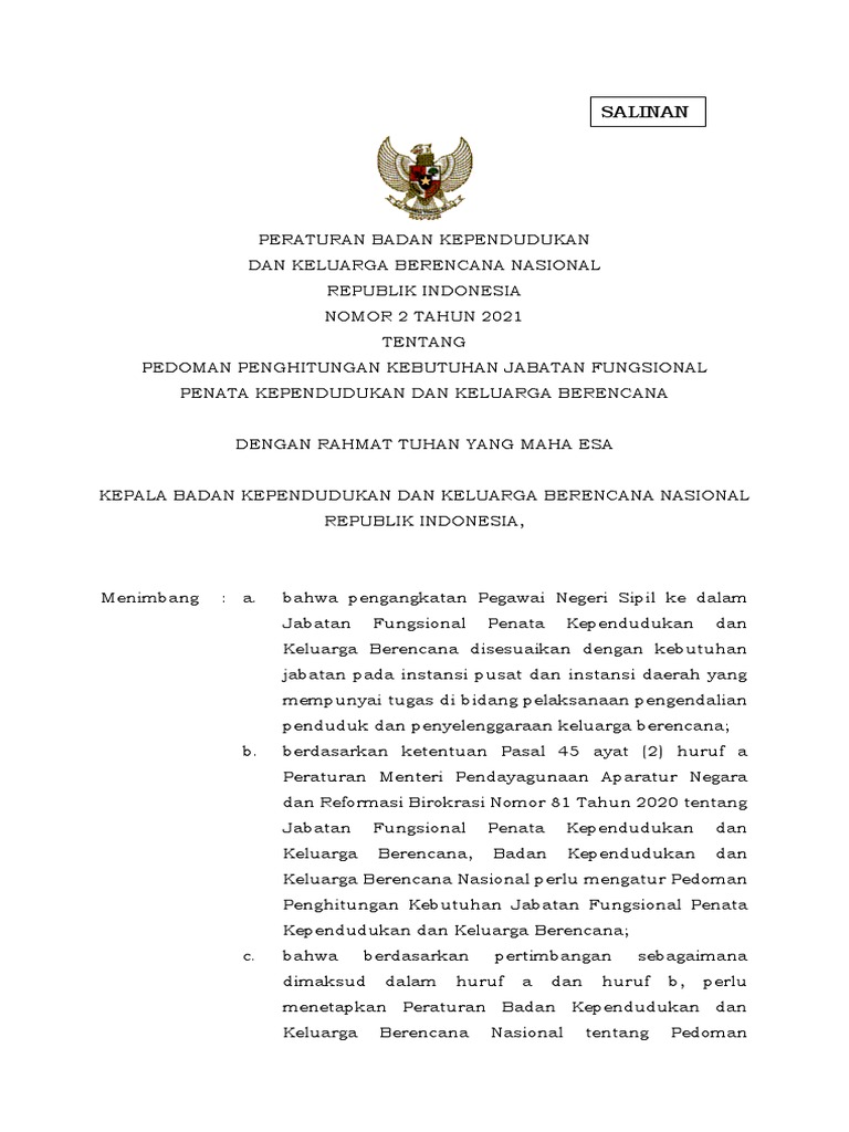Pedoman Jabatan Fungsional Penata KKB | PDF