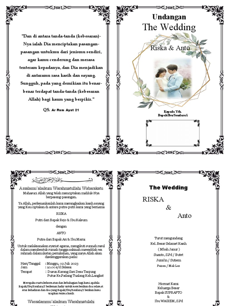 Undangan Pernikahan Riska & Anto | PDF