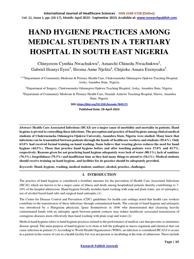 Hand Hygiene Practices Among-19042023-1 | PDF | Hand Washing | Hospital ...