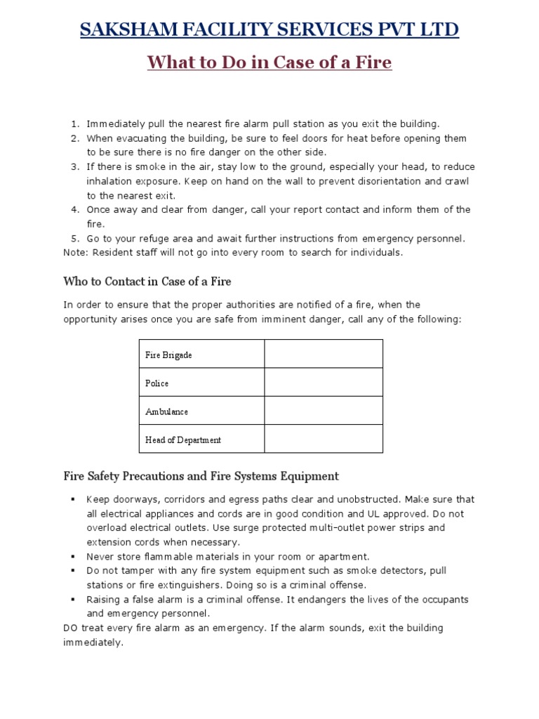 Fire Instructions - Mac Donald | PDF