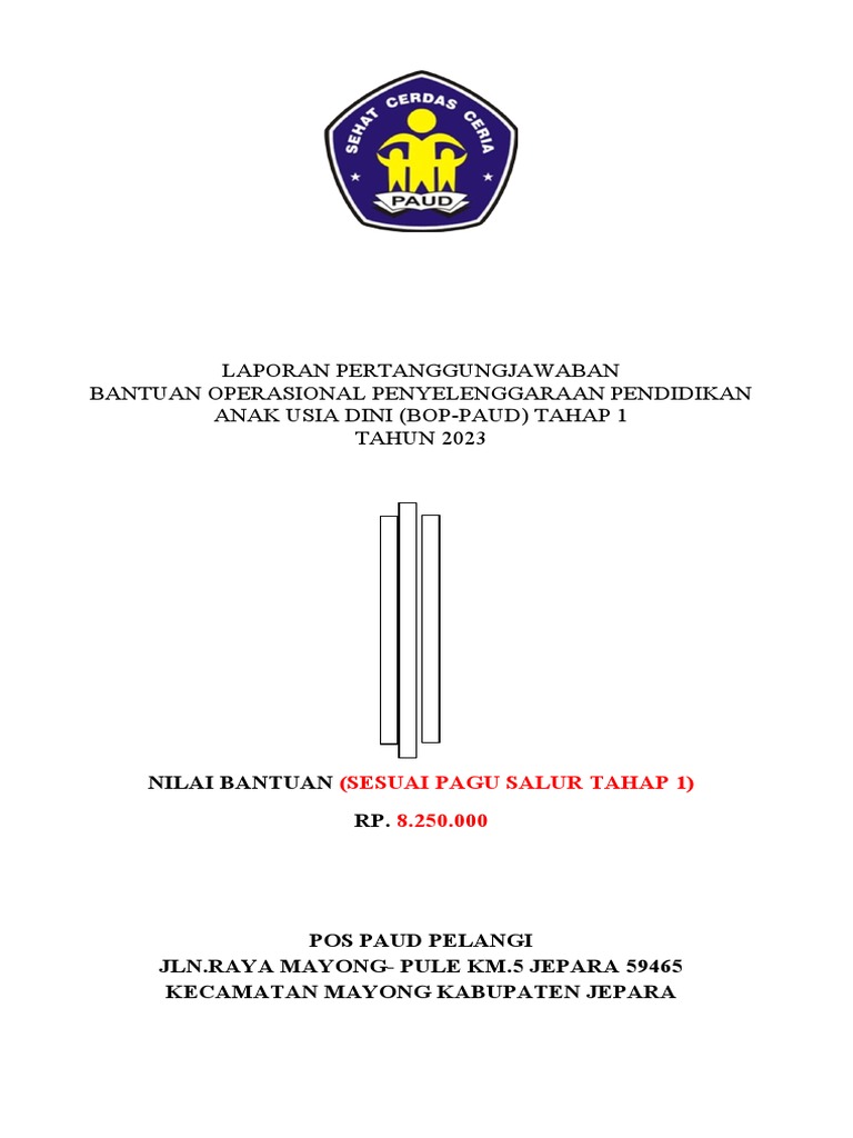 Surat LPJ BOP Paud 2023 | PDF