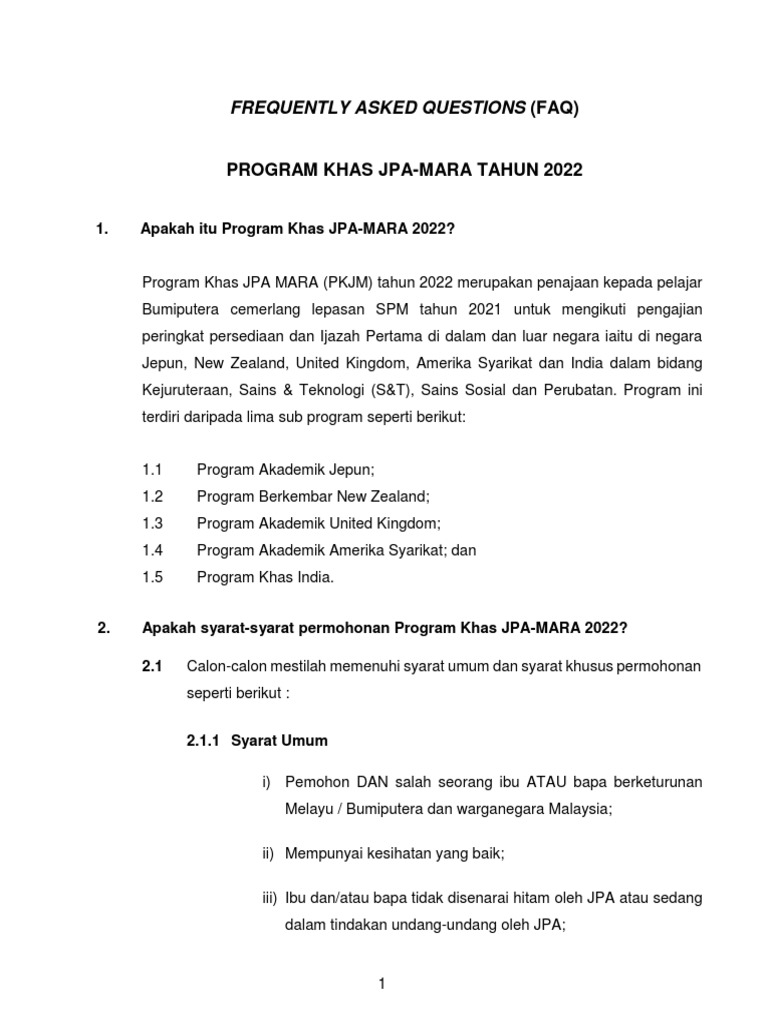Faq Jpa Mara 2022 | PDF