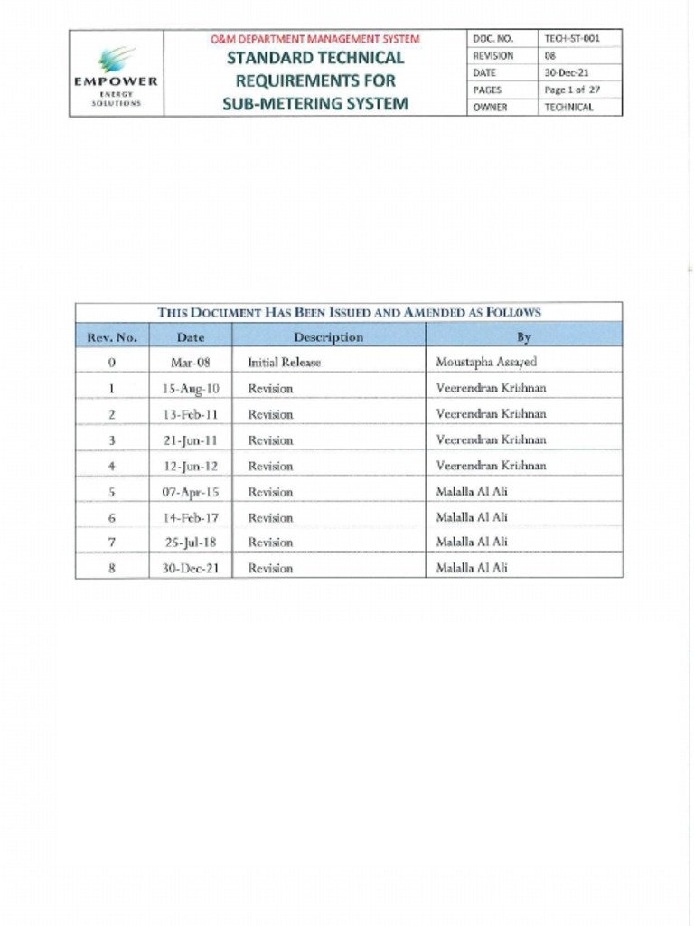 Additional Ets Room Design Noc Requirements (Sub Metering System) | PDF