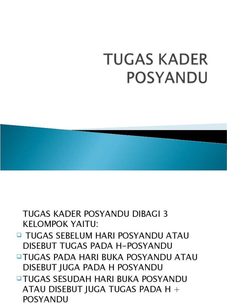 Tugas Kader Posyandu | PDF Tugas Kader Posyandu | PDF
