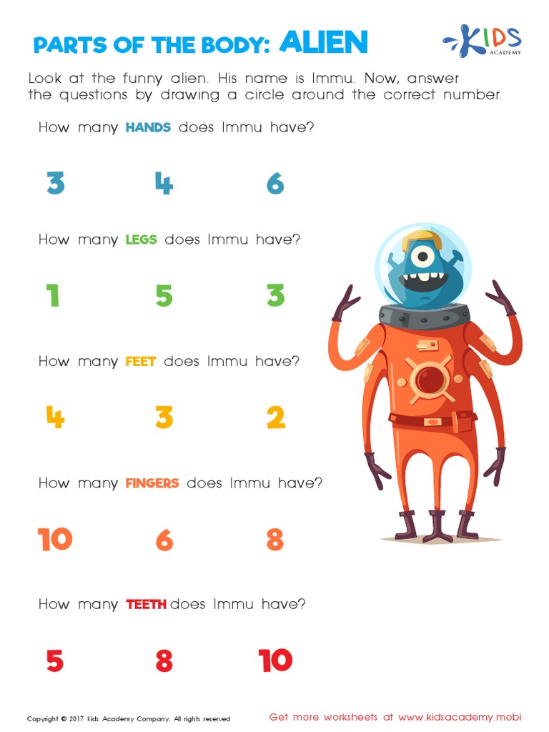 Kindergarten Alien Worksheet | PDF