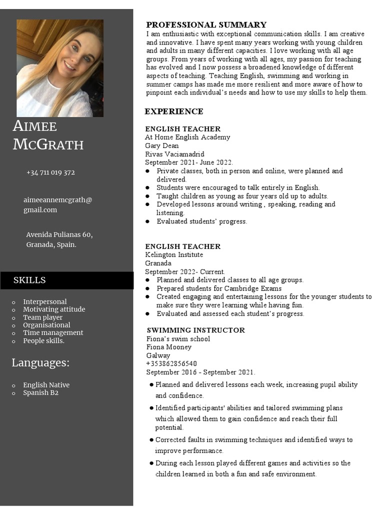 CV English | Download Free PDF | Teachers | Cognitive Science