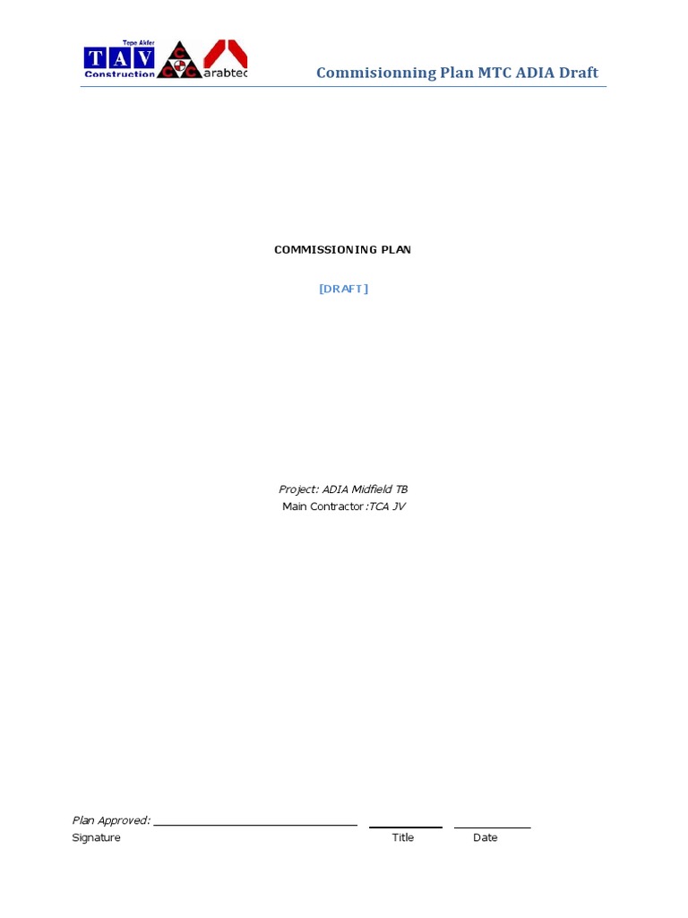 MTC-COMMISSIONING PLAN-v0 | PDF | Systems Engineering | Engineering