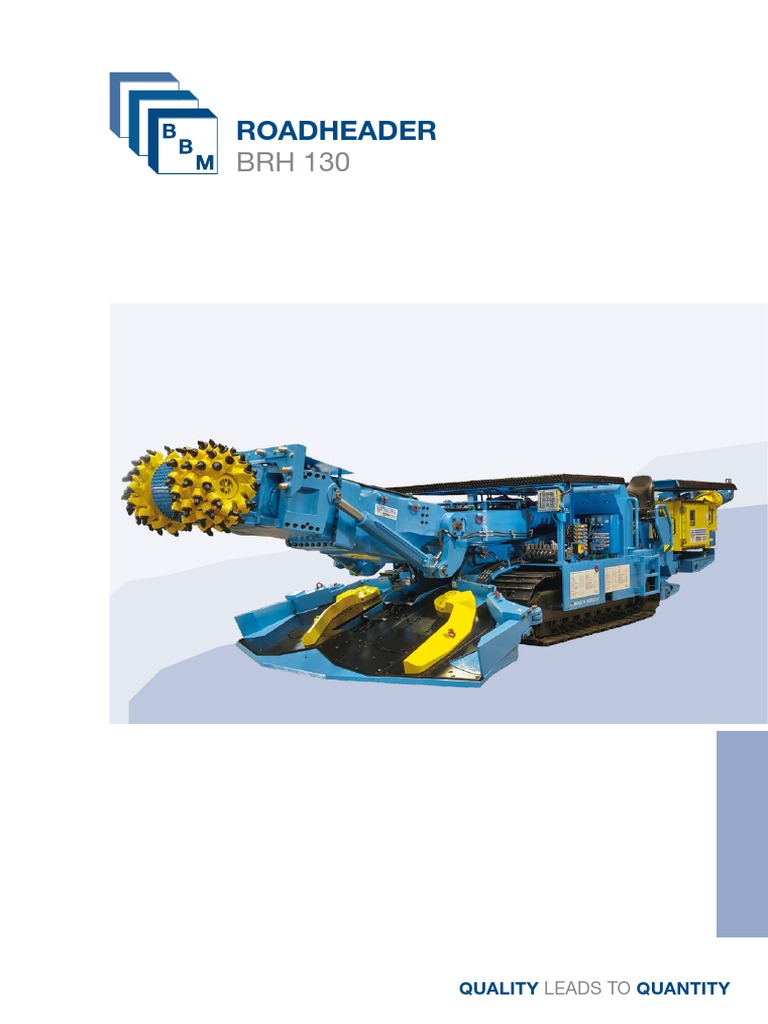 BRH 130 Roadheader Specs & Features | PDF | Length | Manufactured Goods