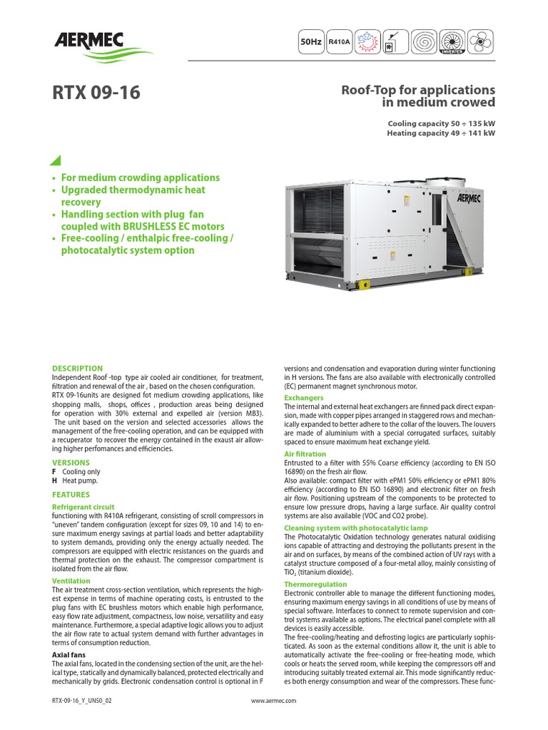 RTX 09 16 - Datasheet | PDF | Heat Exchanger | Building Automation