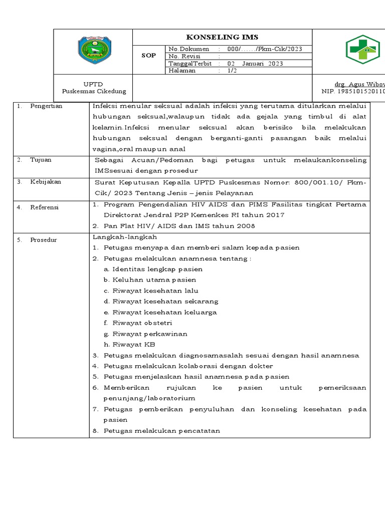 Sop Konseling IMS | PDF