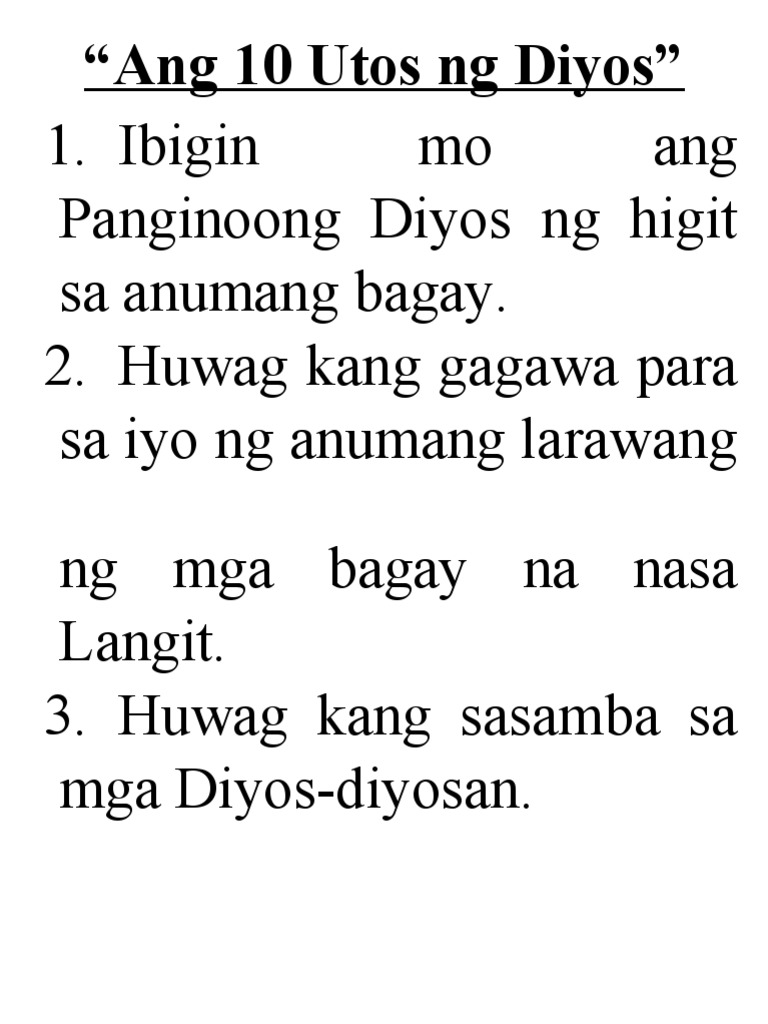 Ang 10 Utos NG Diyos | PDF