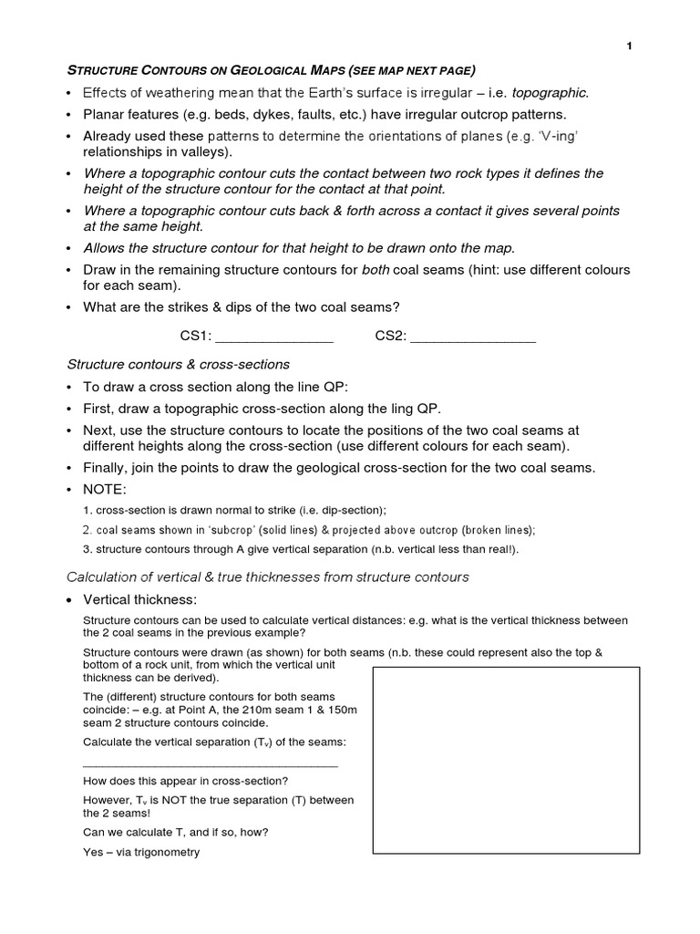 1680 Maps & Strat Week 5 PRACTICAL Handout - 2023 | PDF | Contour Line ...