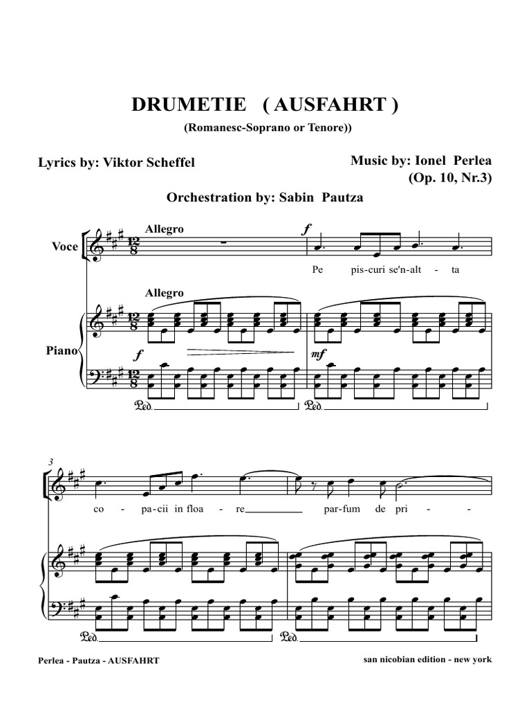 Ionel Perlea DRUMETIE - Romaneste Ausfahrt Soprano 1 | PDF