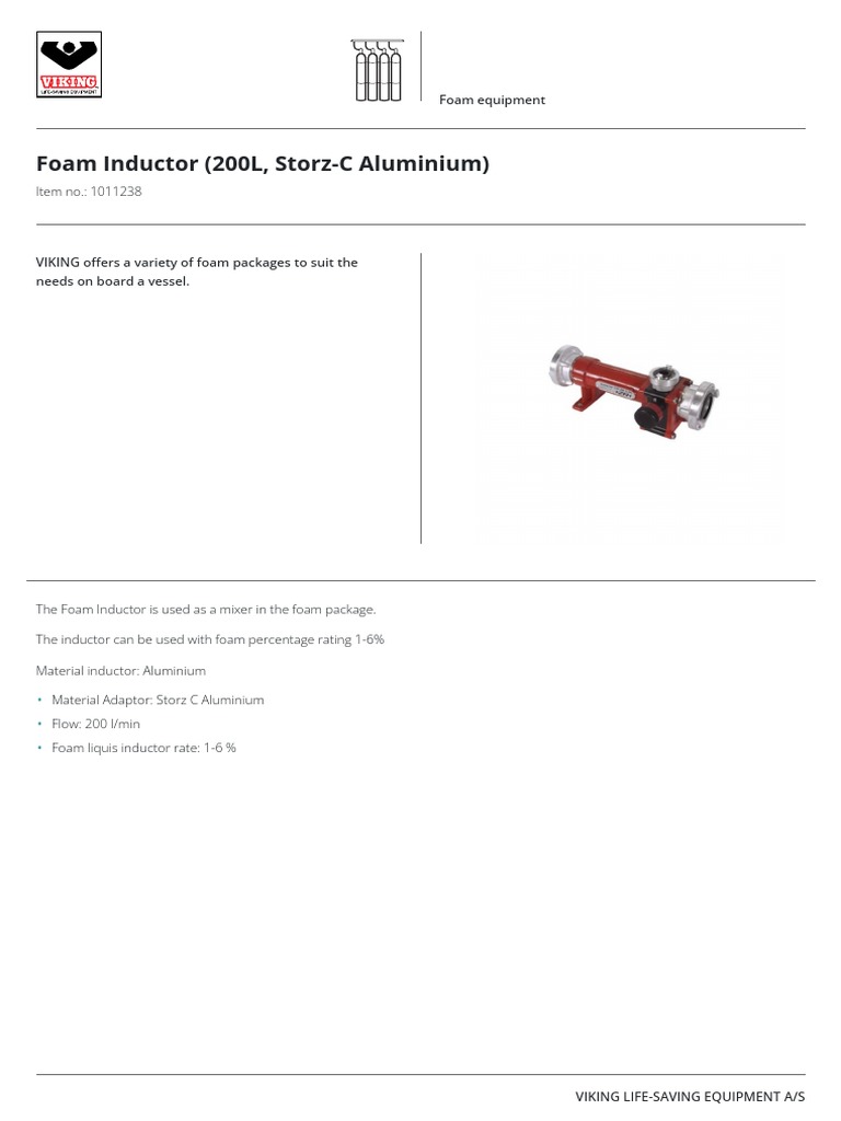 Foam Inductor (200L, Storz-C Aluminium) | PDF