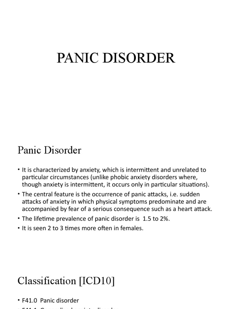 DMHN Panic Disorder Final | PDF | Anxiety | Panic Disorder