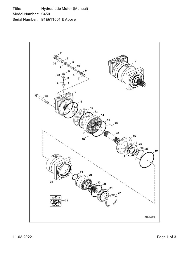 Hydrostatic Motor (Manual) - S450 | PDF | Manufactured Goods ...