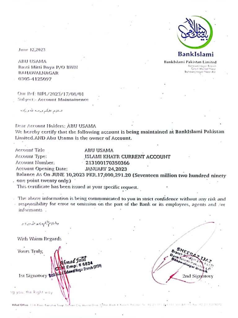 Bank Statement of 17m | PDF