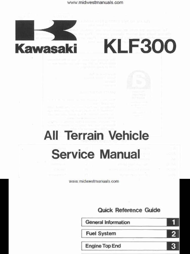 Kawasaki KLF 300 (1989 2006) | PDF