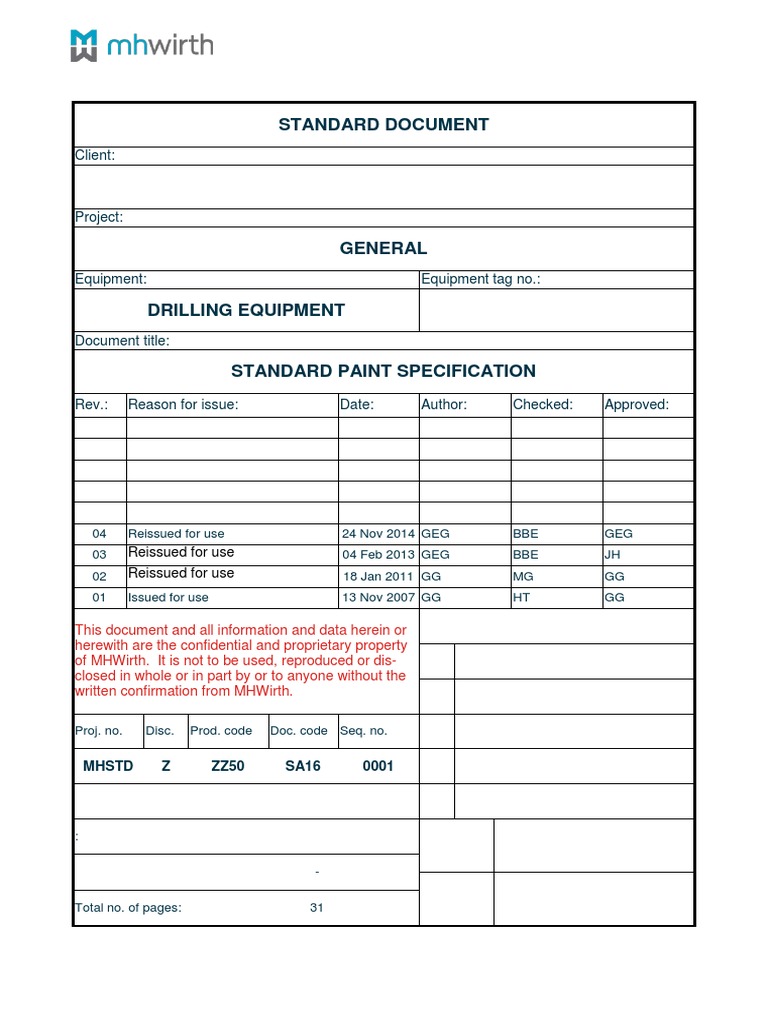 SA16-0001 Standard Paint Specification | PDF | Paint | Specification ...