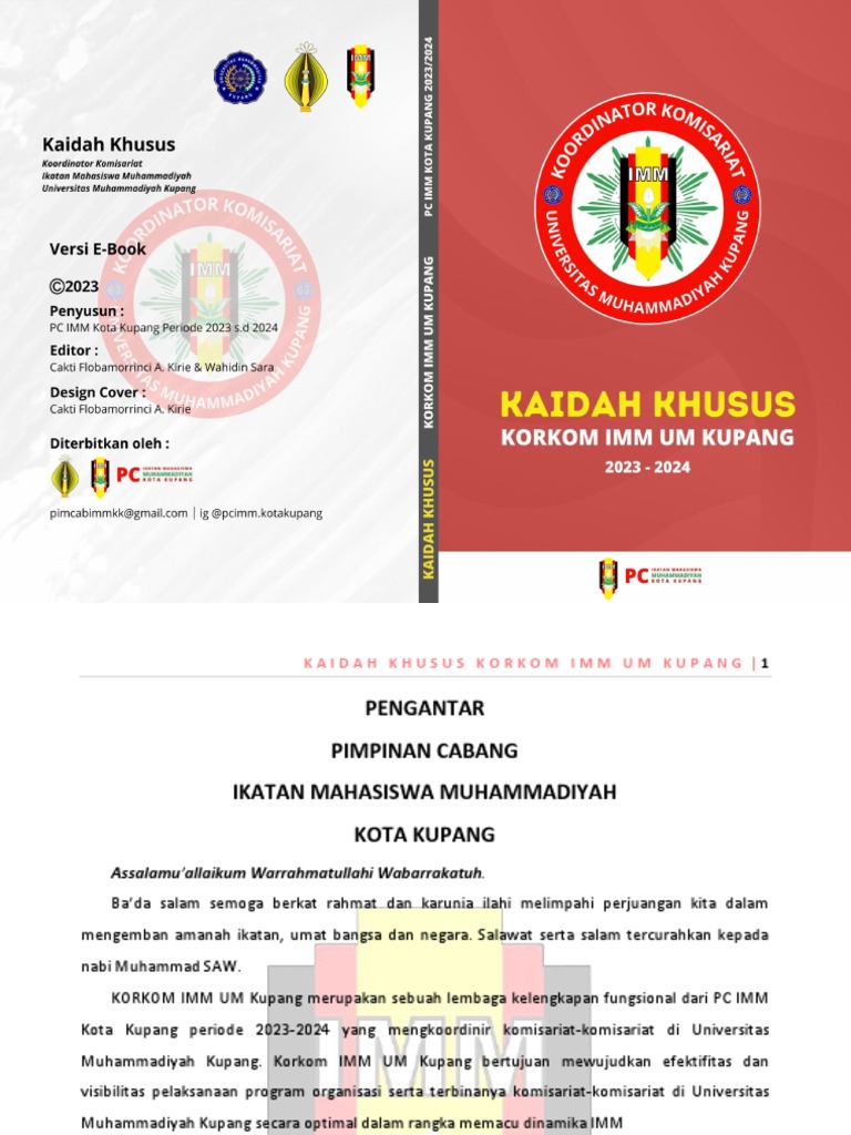 Kaidah Khusus Korkom IMM UM Kupang | PDF