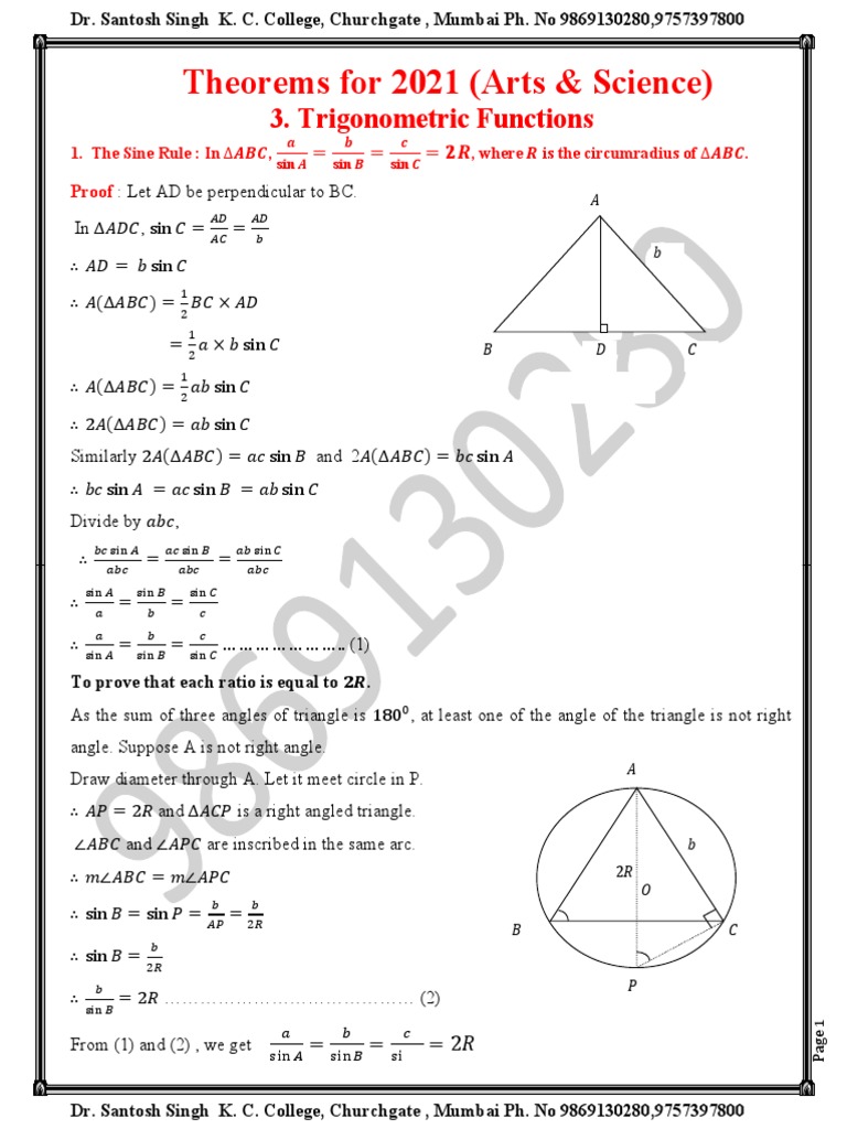 Theorems | PDF | Triangle | Plane (Geometry)