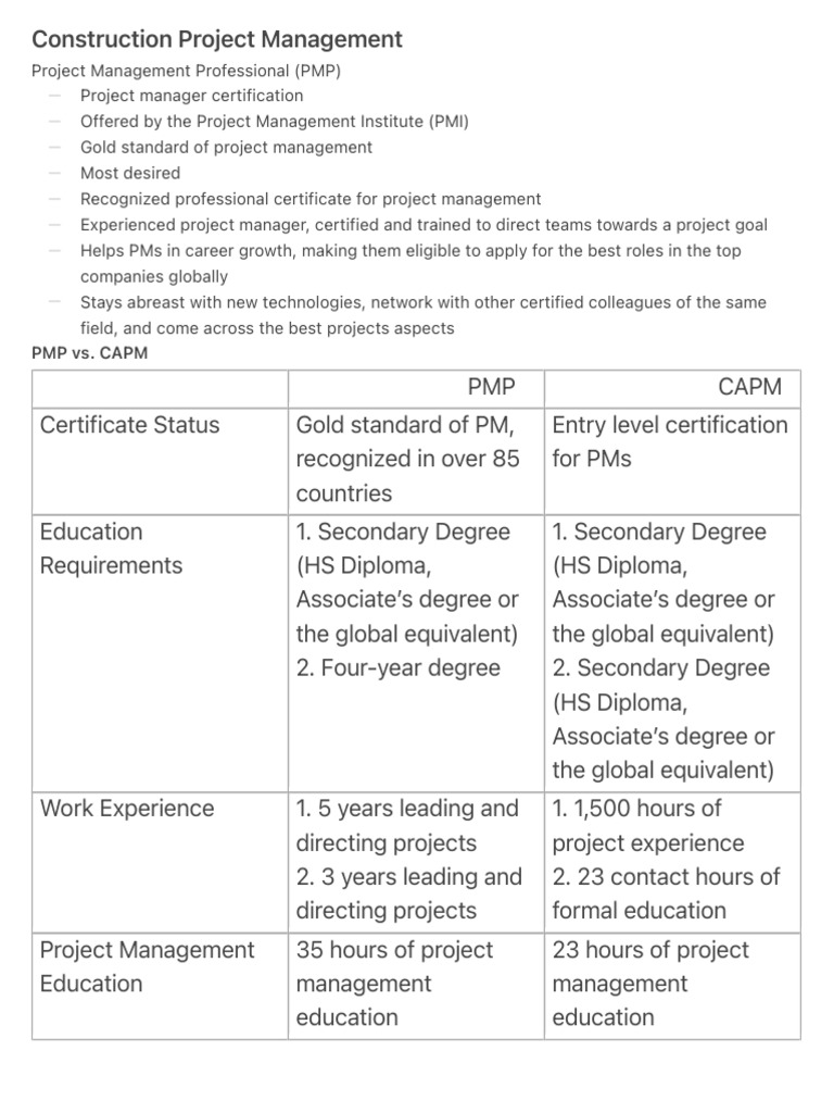 Construction Project Management | PDF | Project Management Professional ...