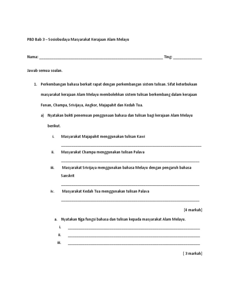 PBD Sej F2 (Bab 3) | PDF