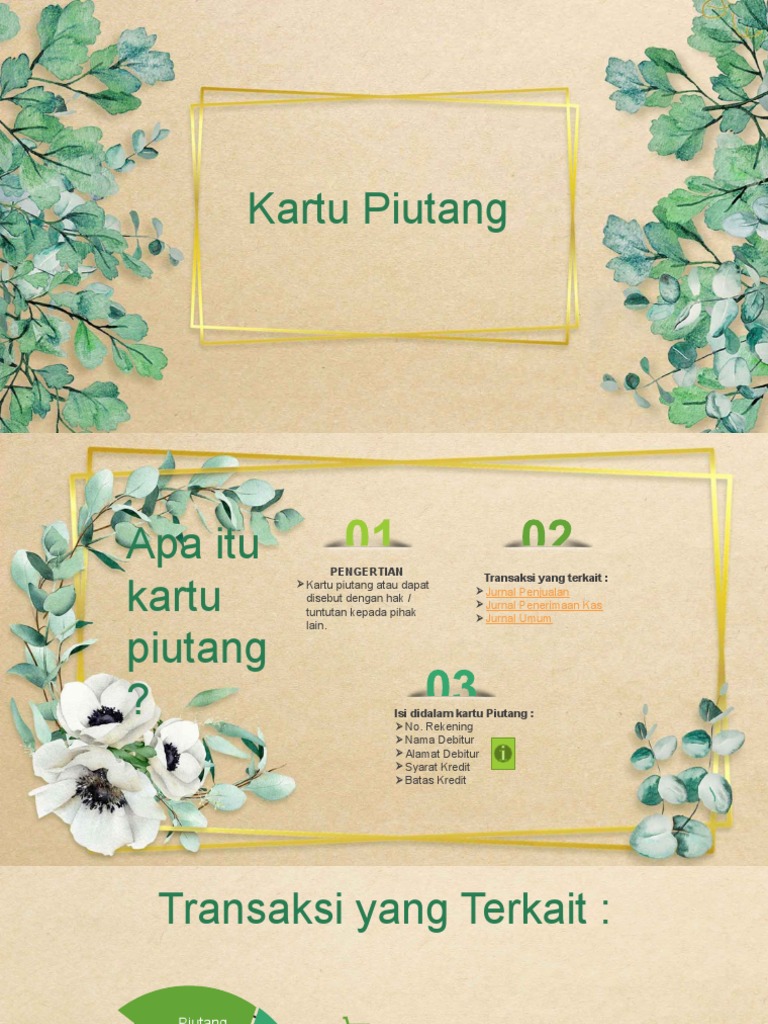 Presentasi Kartu Piutang | PDF | Bisnis | Pengelolaan Keuangan & Uang