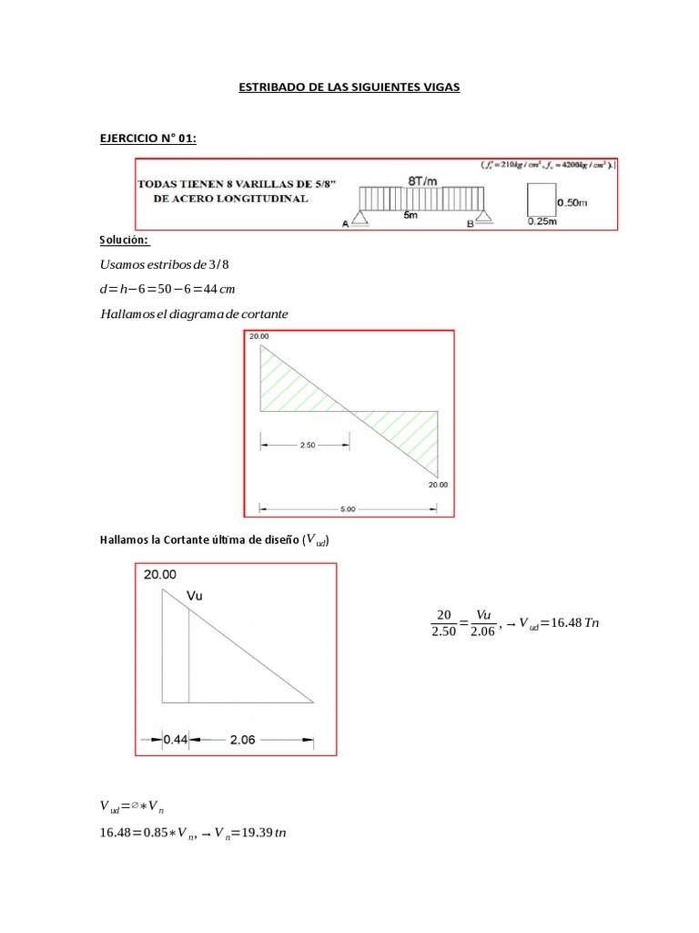 Ejercicio de Estribado de Vigas y Columnas | PDF