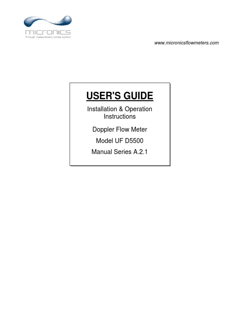 Doppler Flow Meter UF D5500 | PDF | Barrel (Unit) | Flow Measurement