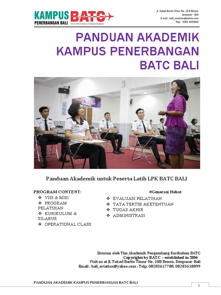 Panduan Akademik LPK Batc New | PDF