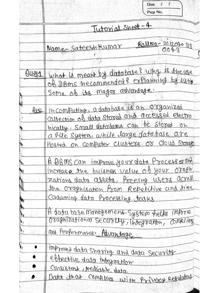 Tute4 Computer Fundamental Sateeshkumar 2112040980043 | PDF