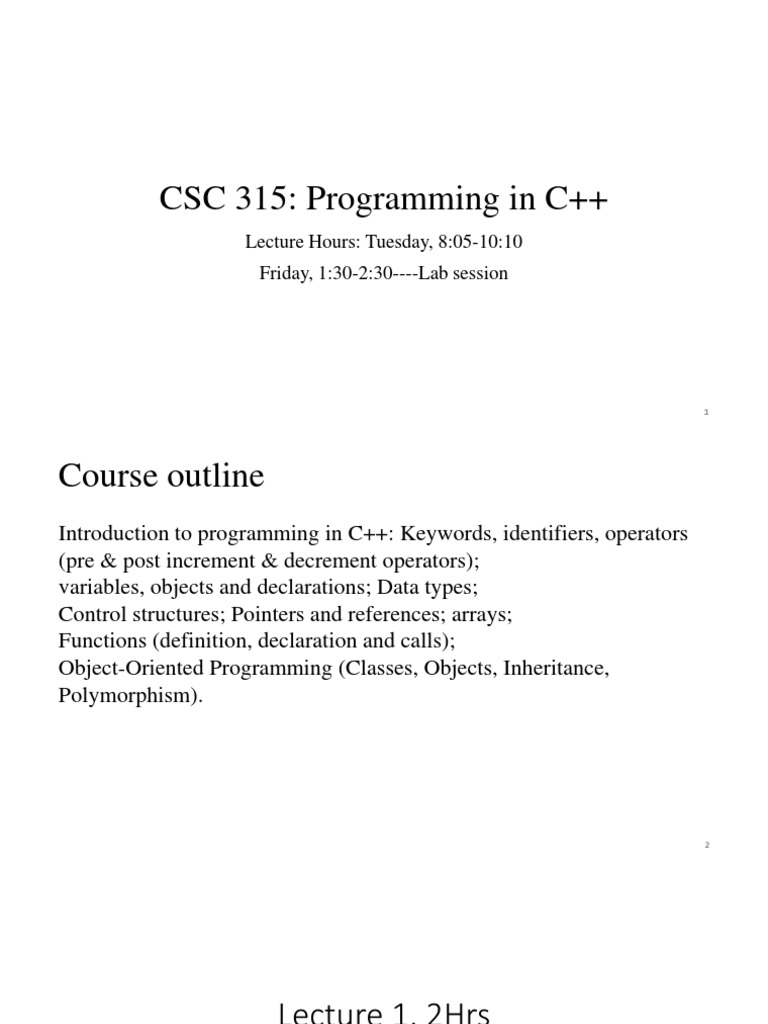 Csc 315 Programming In C Pdf Parameter Computer Programming Reserved Word