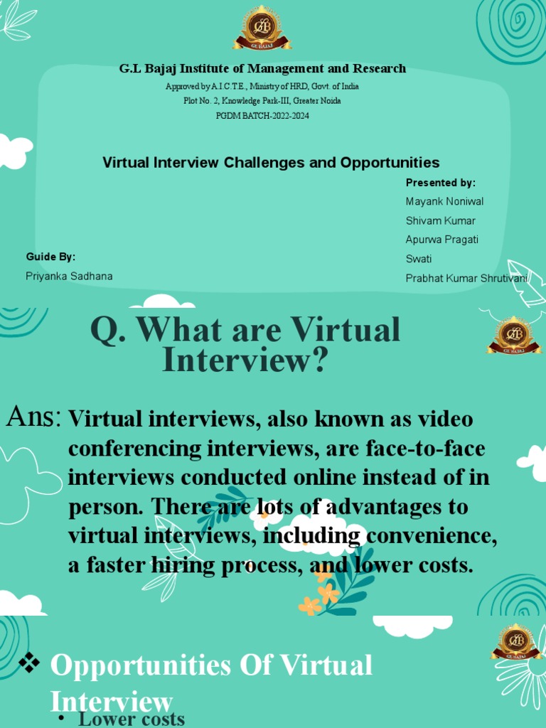 G.L Bajaj Institute of Management and Research: Virtual Interview ...