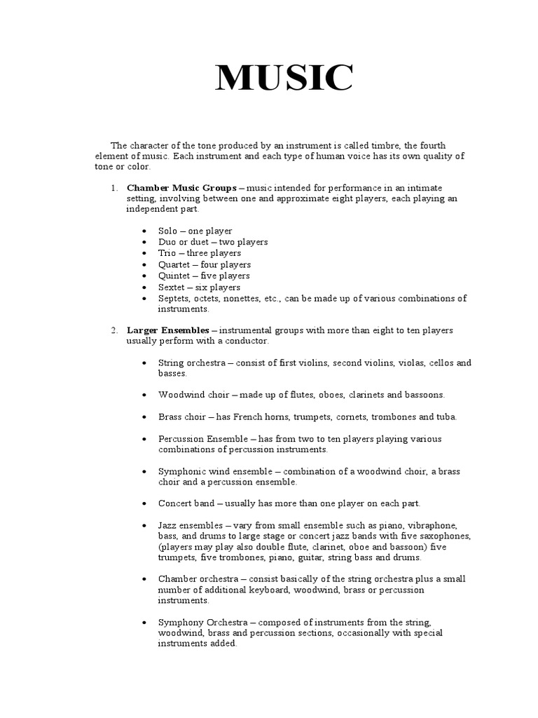 MUSIC | PDF | Classical Music | Musical Instruments