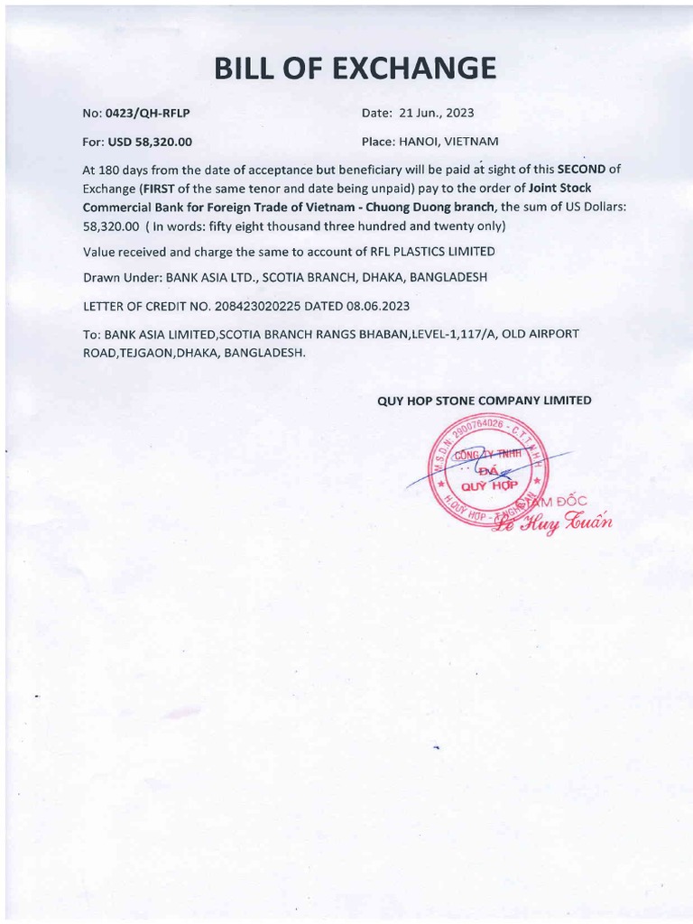 One Set of Non-Negotiable Documents of Documentary Credit Number ...