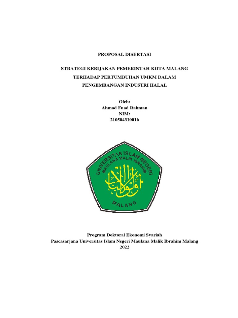 Proposal - Ahmad Fuad Rahman | PDF
