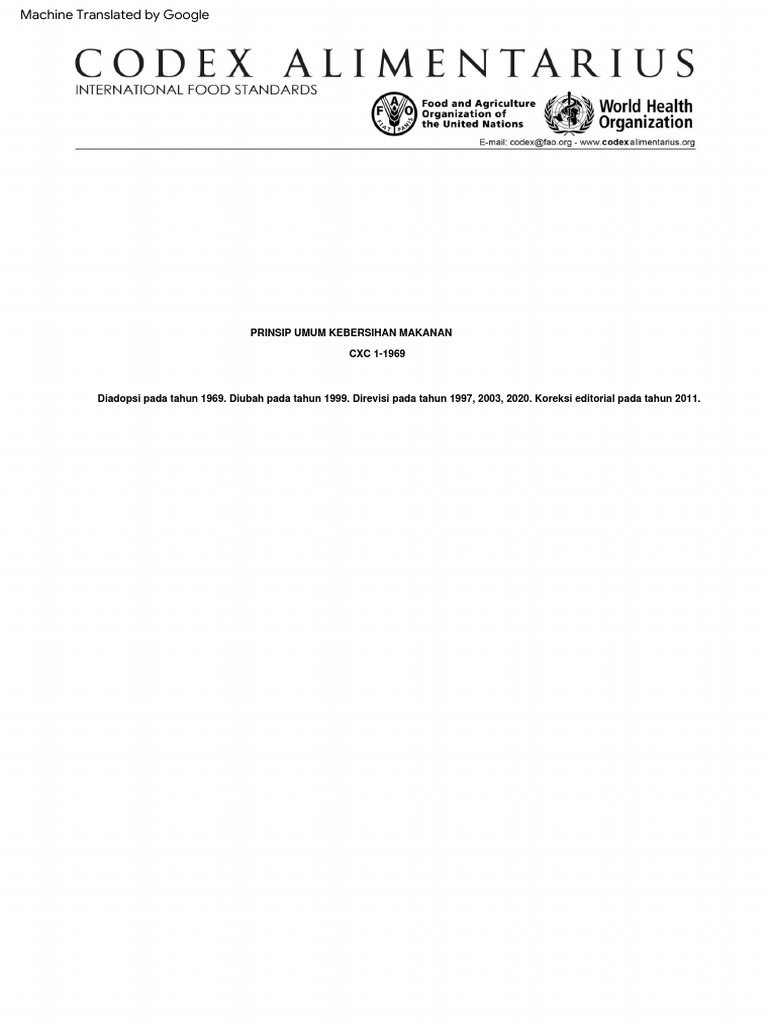 Codex Standards cxc-1-1969 2021 | PDF