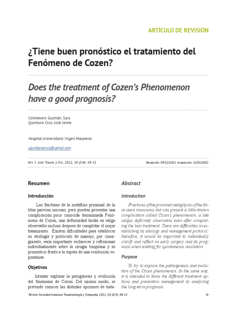 Fenomeno de Cozen | PDF | Sistema musculoesquelético | Sistema esquelético