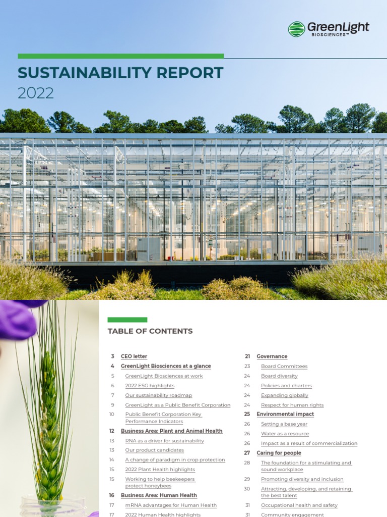 GreenLight ESG Report | PDF | Food Security | Sustainability