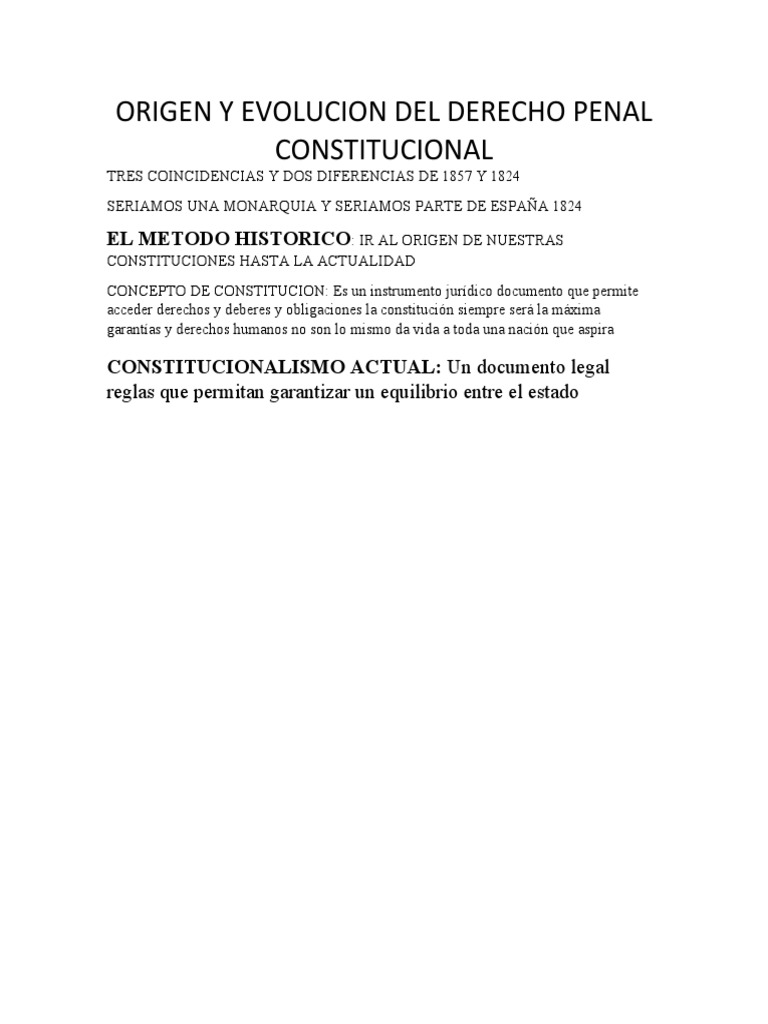 Origen y Evolucion Del Derecho Penal Constitucional | PDF Origen y Evolucion Del Derecho Penal Constitucional | PDF