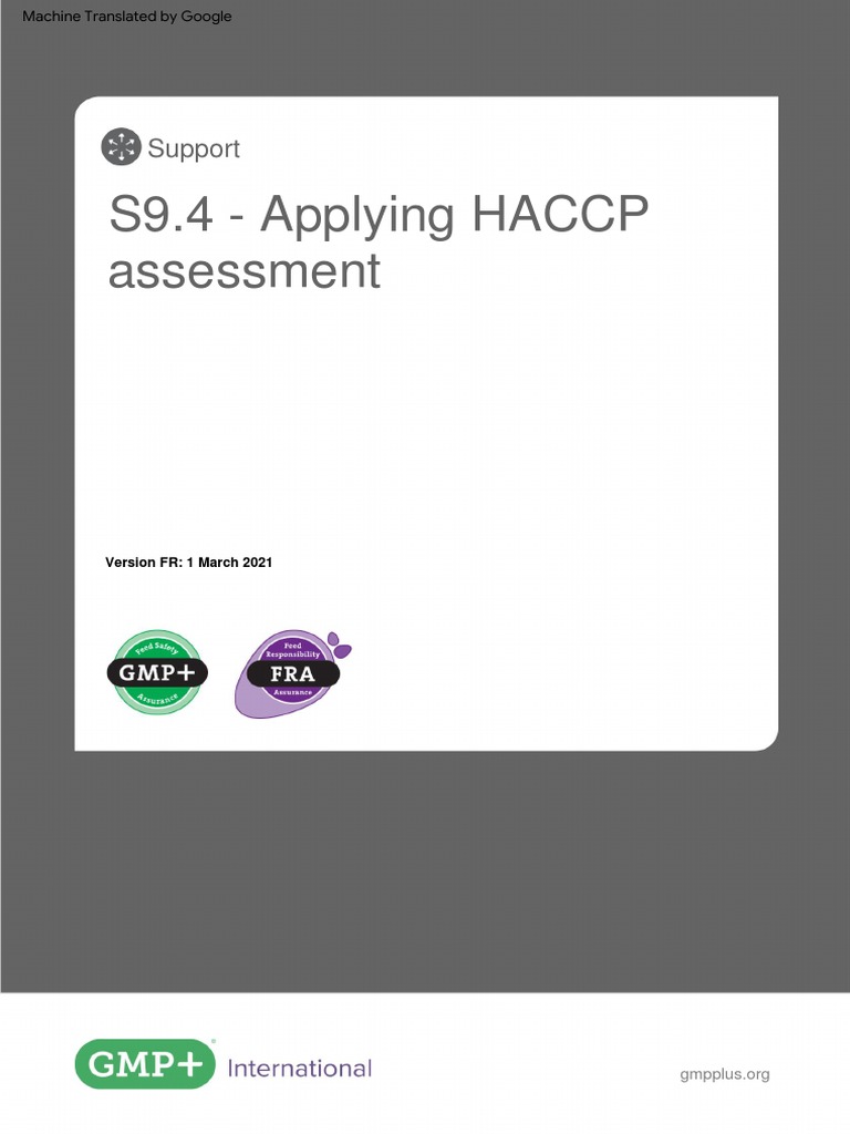 S9.4 - Applying HACCP Assessment | PDF | Hazard Analysis And Critical Control Points | Hazards