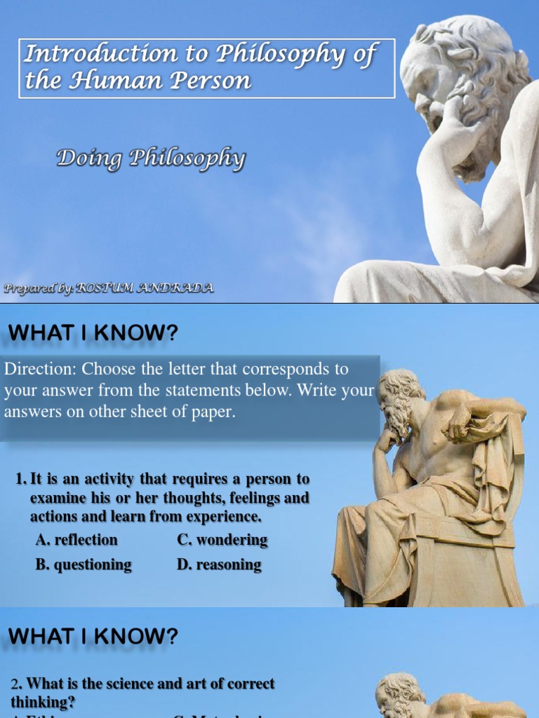 Doing Philosophy W1 | PDF | Reason | Thought