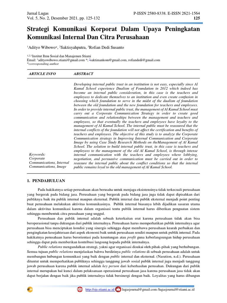 Wibowo, Adityo, Sakti Syahputra, And Rofian Dedi Susanto. Strategi ...