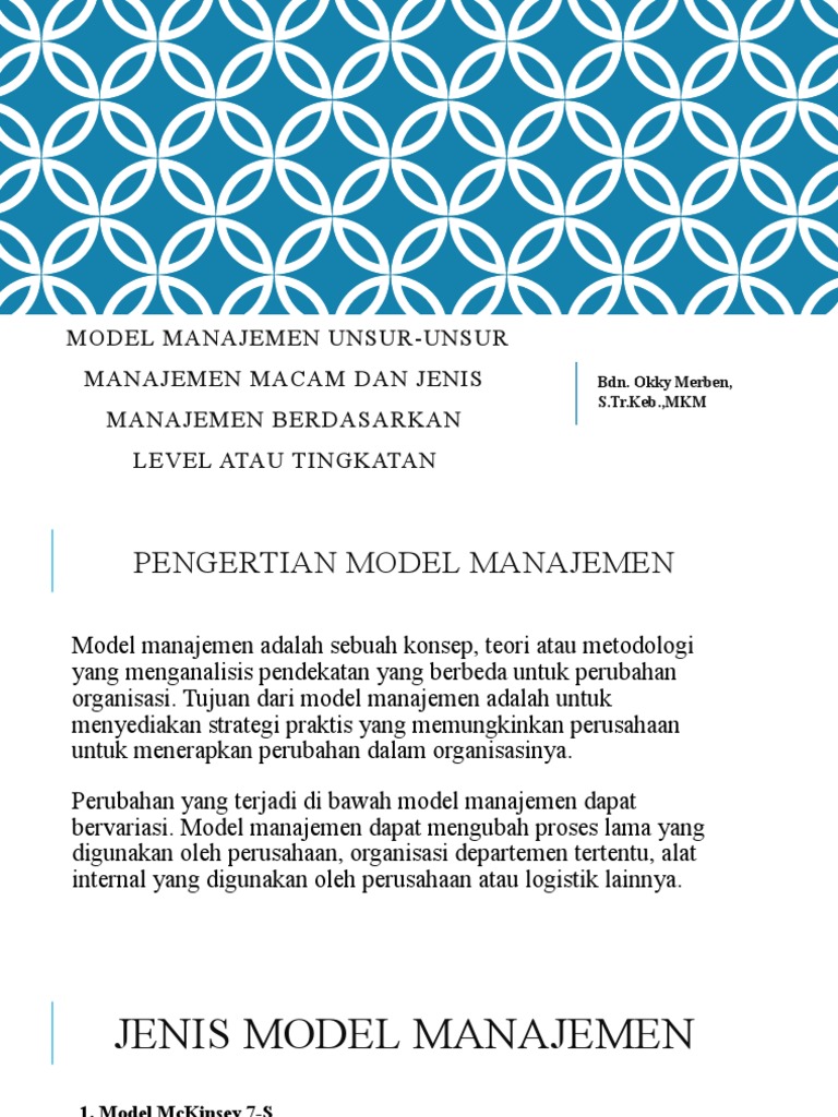 Model Manajemen Unsur-Unsur Manajemen Macam Dan Jenis Manajemen ...