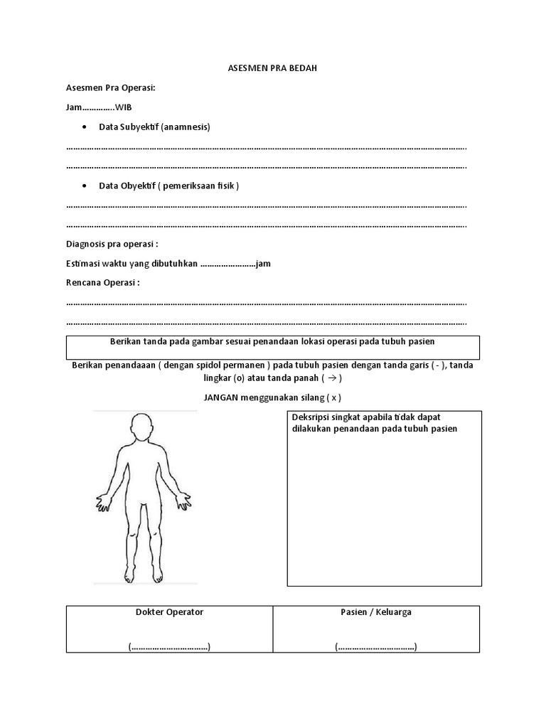 3.8.4 Bukti Pelaksanaan Kajian Pra Bedah - ASESMEN PRA BEDAH | PDF