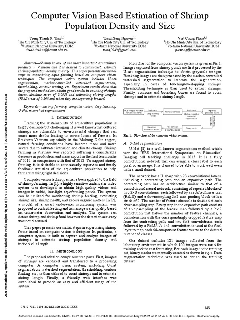 Shrimp Size Estimation | PDF | Image Segmentation | Computing