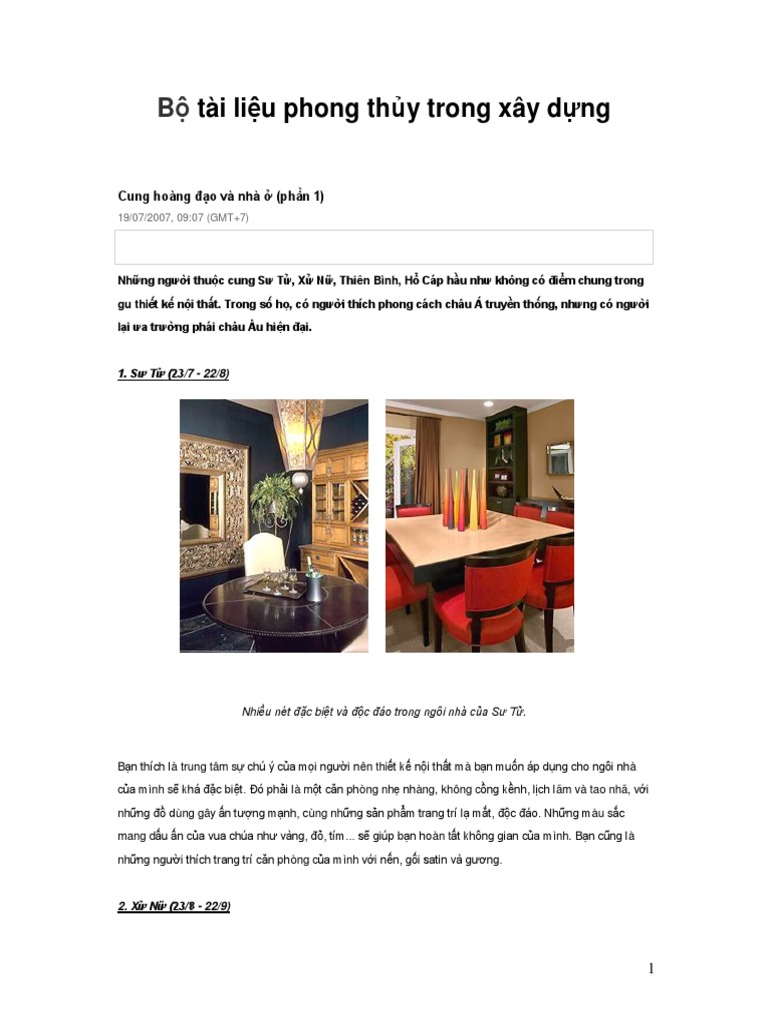 Phong Thuy Trong XD | PDF